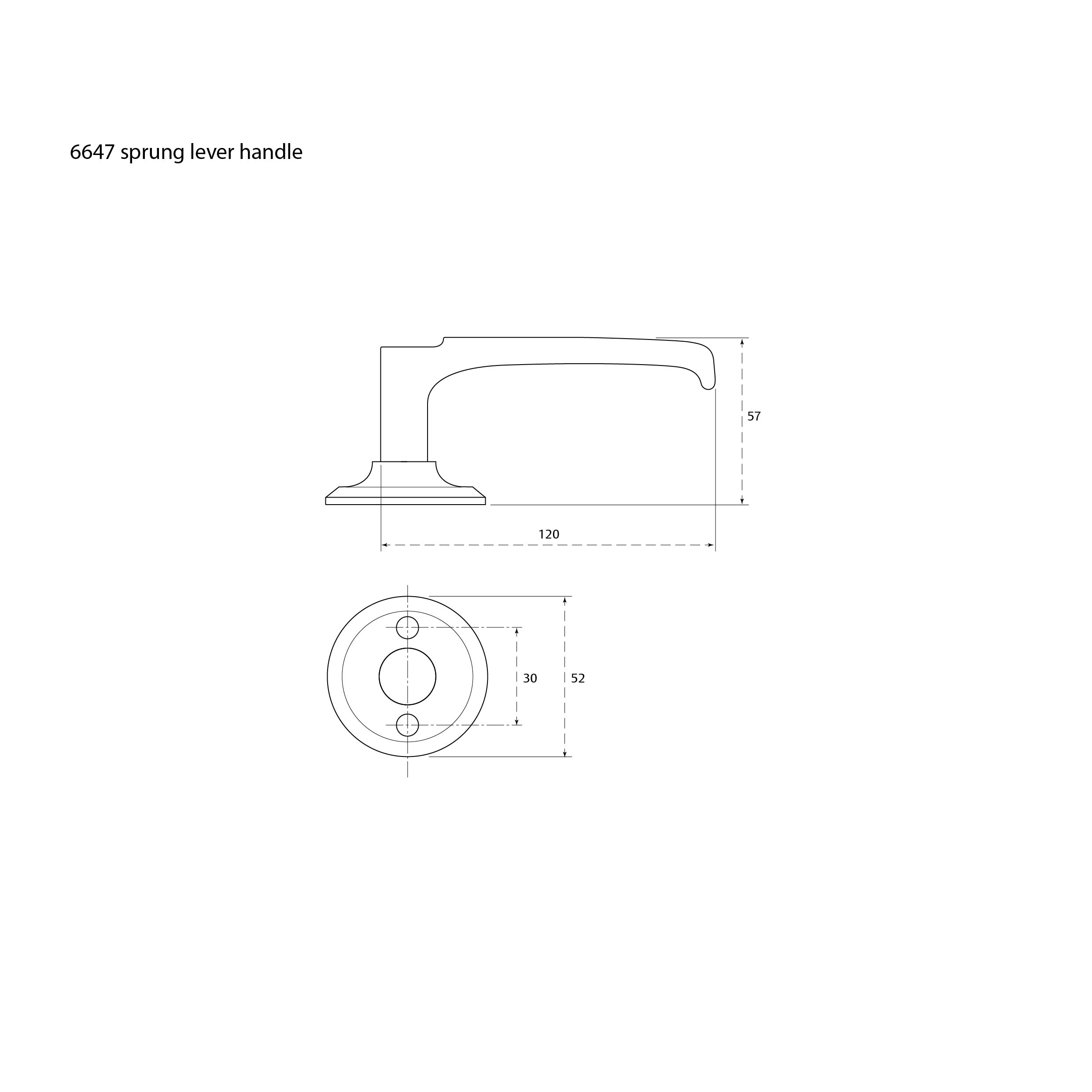 Classic 6647 sprung lever on round rose handle | ASSA ABLOY