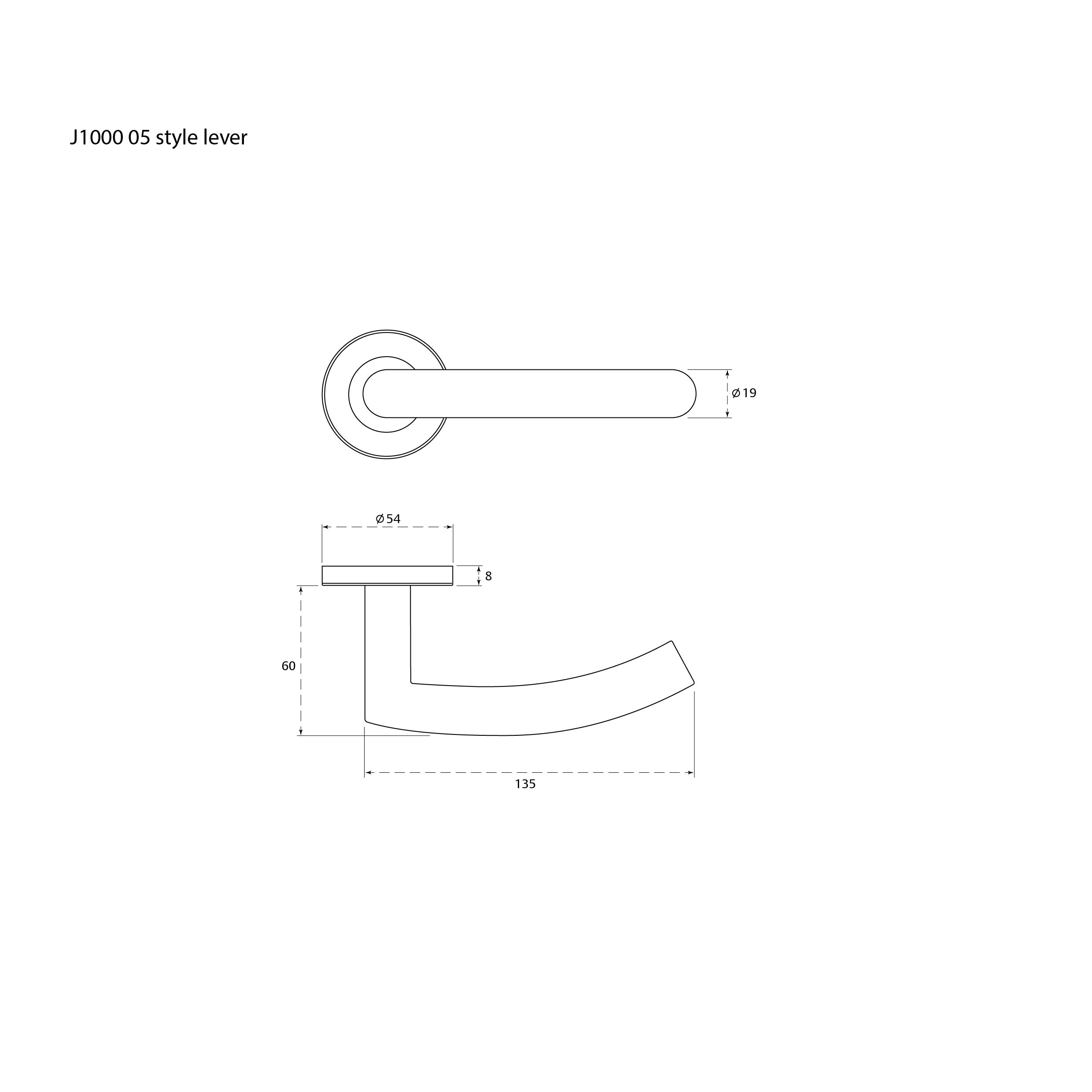 J1000 commercial lever on round rose handle - style 05 | UNION